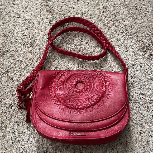 Desigual | Bags | Authentic Used Desigual Red Crossbody | Poshmark